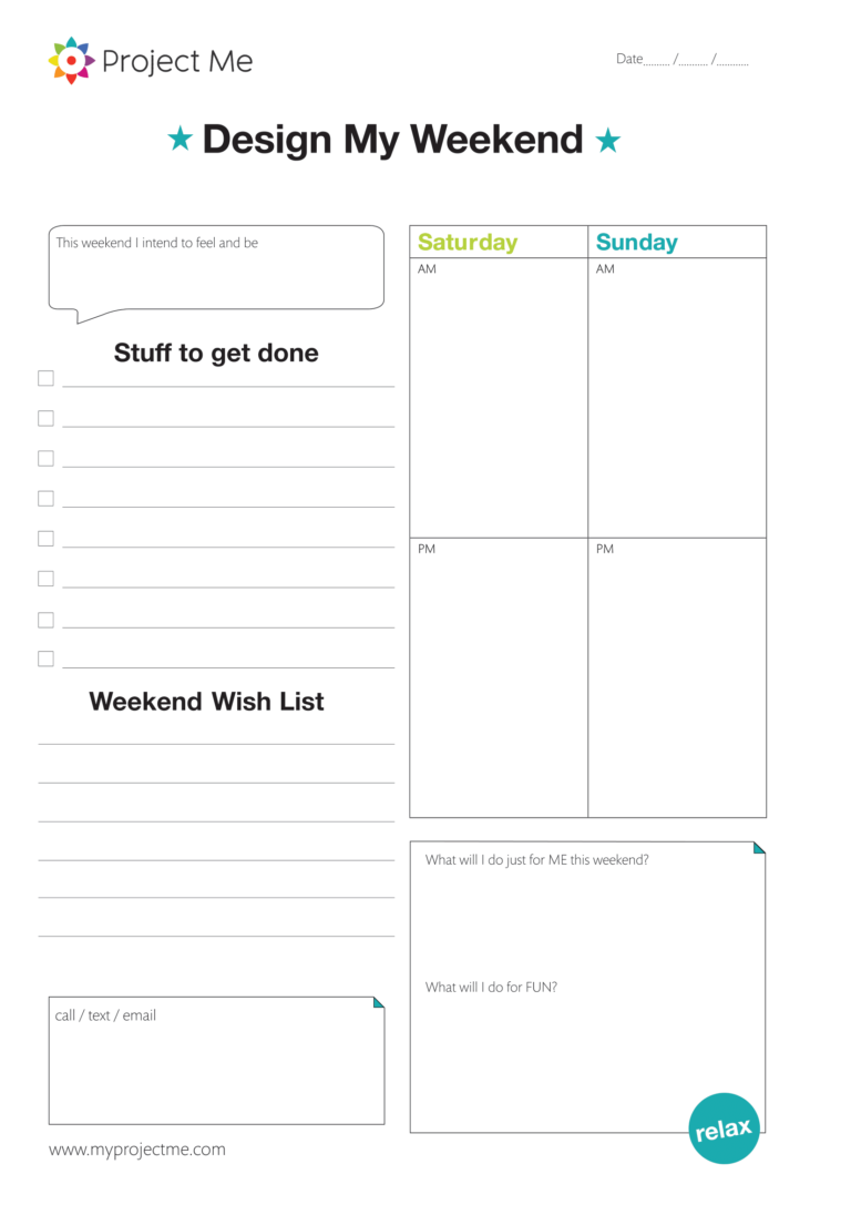 How to Design Your Weekend - Project Me