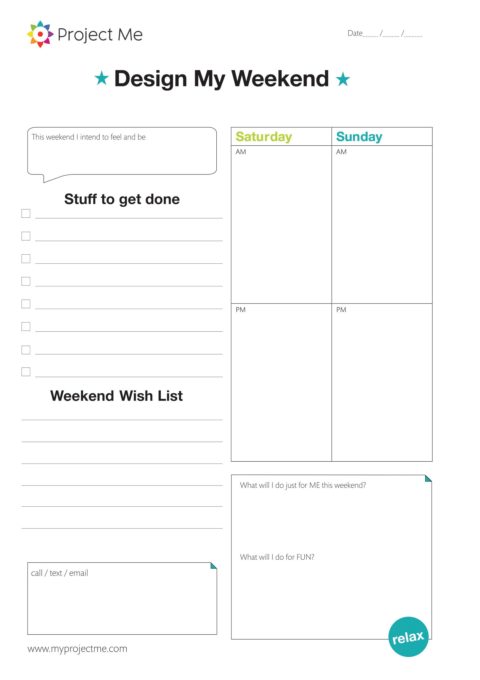 How to Design Your Weekend - Project Me